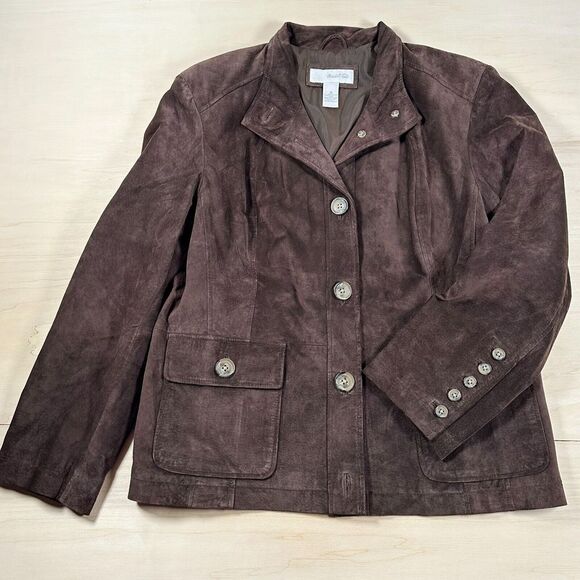 Marshall Fields | Jackets & Coats | Vintage Brown Genuine Suede Leather ...